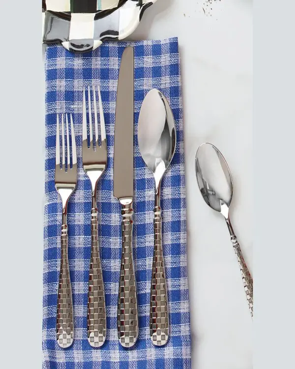 MACKENZIE-CHILDS 5-piece Check Flatware Place Setting - One-color