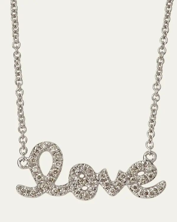 SYDNEY EVAN And Diamond "love" Pendant Necklace - White Gold