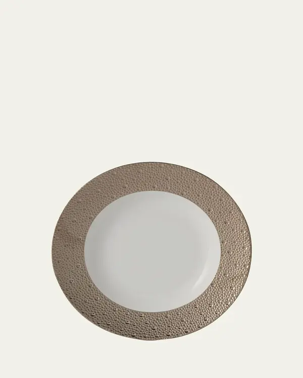 Bernardaud Ecume Platinum Rim Soup Plate, 9