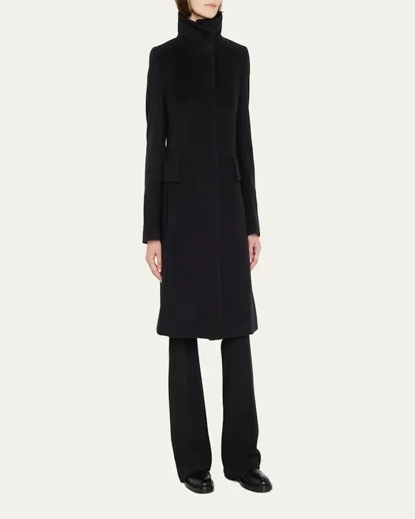 Akris Duffle Knee-length Knit Coat - Navy