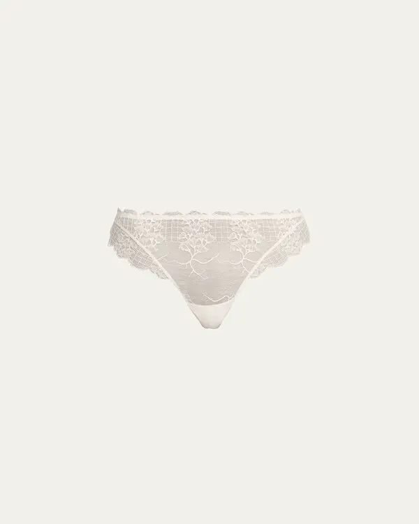 Simone Perele Reve Scalloped Lace Tanga - Sakura Pink