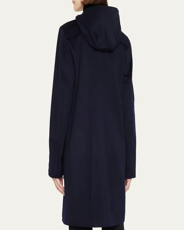 Akris Duffle Reversible Hooded Coat - Navy-black