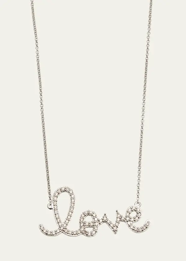 SYDNEY EVAN 14k Diamond Love Necklace - White Gold