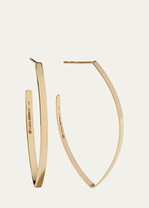 Lana Jewelry 14k Flat Hoop Earrings - Gold