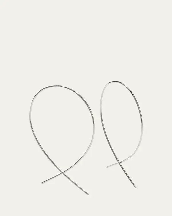 Lana Jewelry 14k Upside Down Hoop Earrings - White