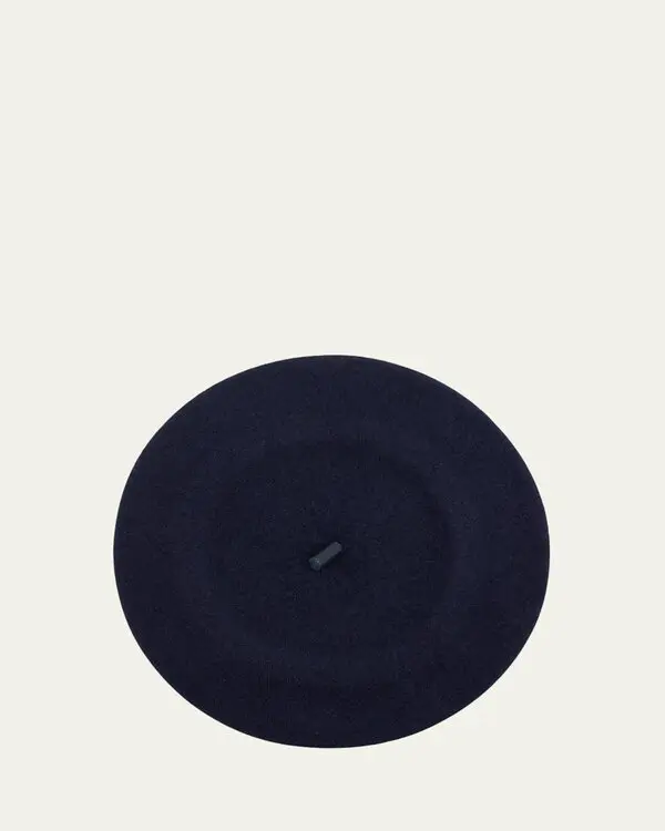 Lola Hats Cigarette Wool-Blend Beret - Navy | Editorialist display picture 1