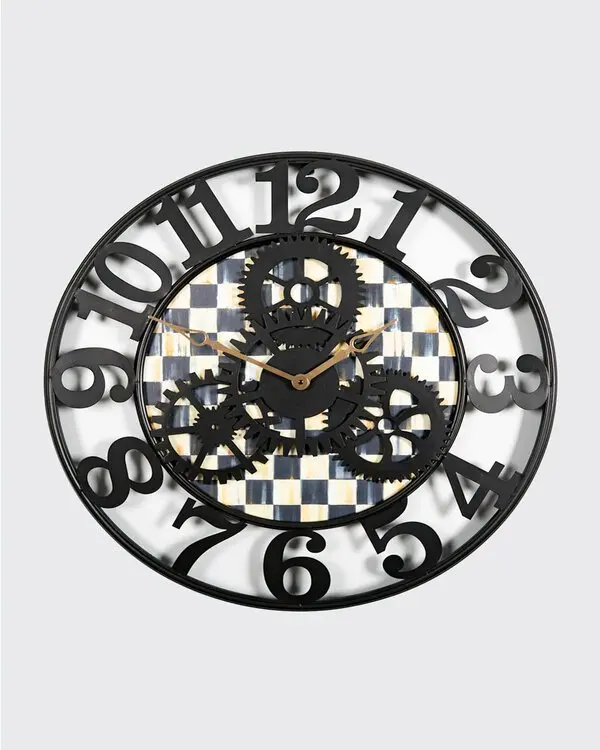 MACKENZIE-CHILDS Large Courtly Check Farmhouse Wall Clock