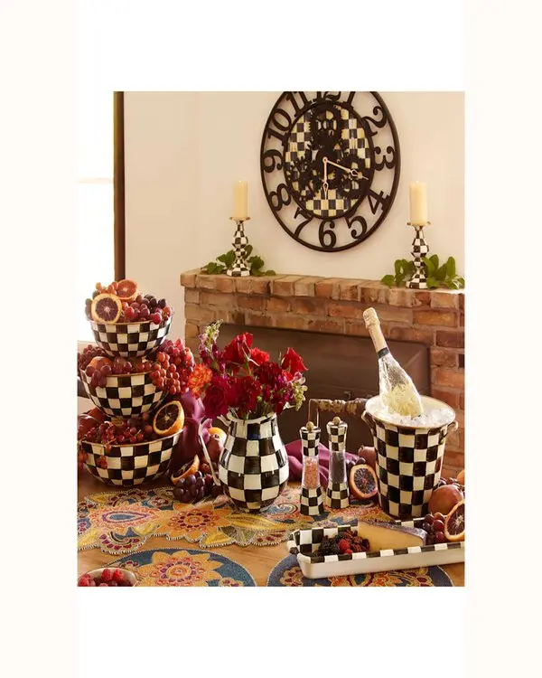 MACKENZIE-CHILDS Large Courtly Check Farmhouse Wall Clock