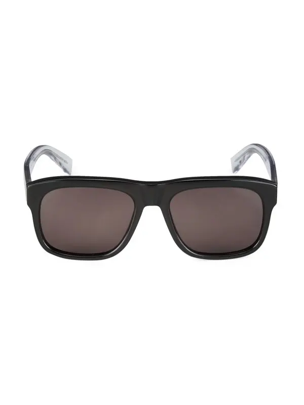 Saint Laurent New Wave 57mm Rectangular Acetate Sunglasses - Black