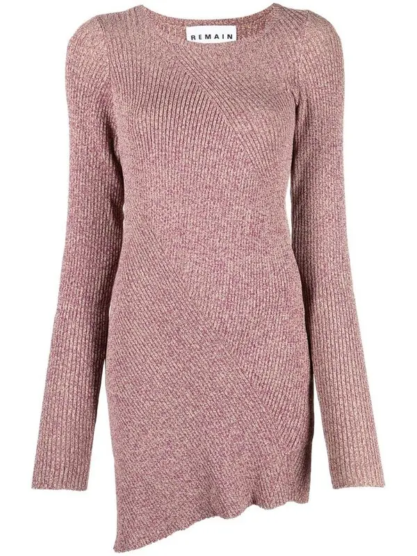 Remain Birger Christensen Mélange-knit Asymmetrical Jumper