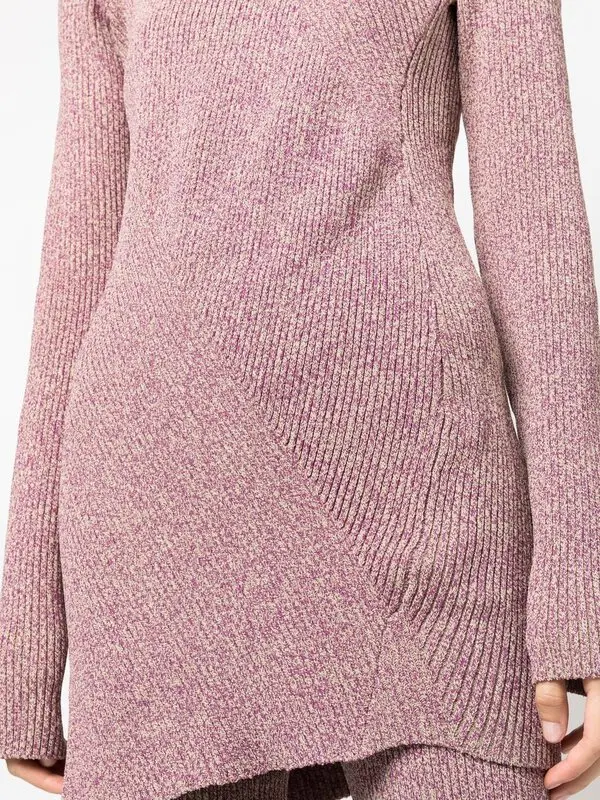 Remain Birger Christensen Mélange-knit Asymmetrical Jumper