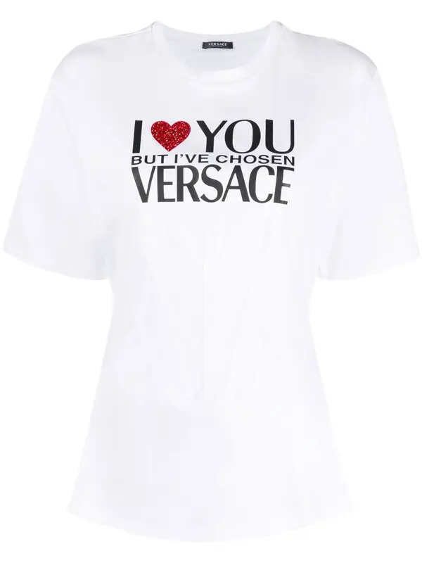 Versace Slogan-print T-shirt - White