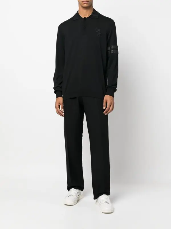 BILLIONAIRE Logo-patch Silk Blend Jumper - Black