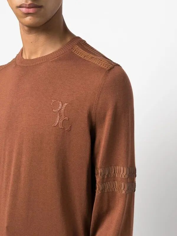 BILLIONAIRE Snakeskin-effect Jumper - Brown