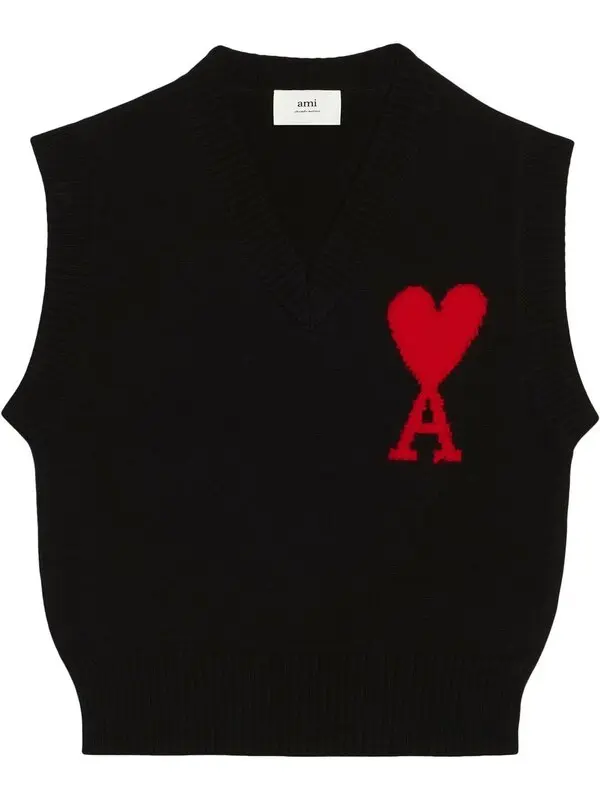 Ami De Coeur Knitted Vest - Black