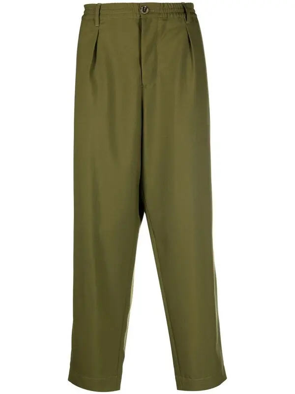Marni Cropped Elasticated Trousers - Green