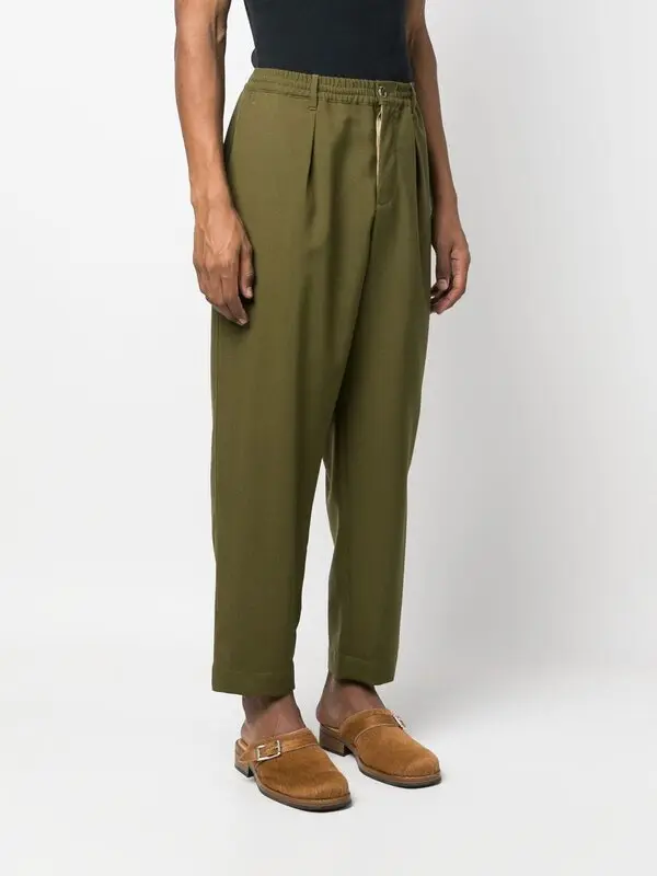 Marni Cropped Elasticated Trousers - Green