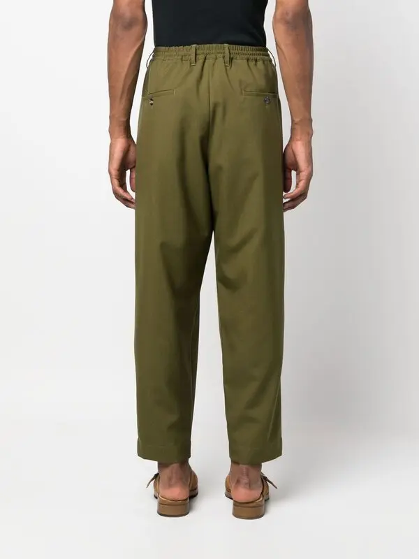Marni Cropped Elasticated Trousers - Green