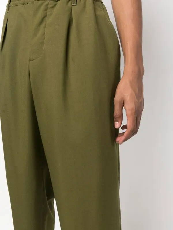 Marni Cropped Elasticated Trousers - Green