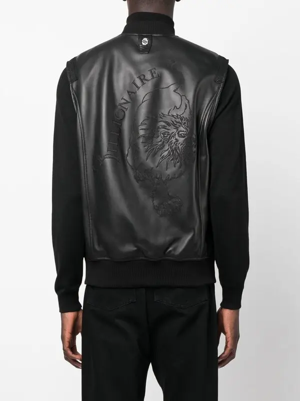 BILLIONAIRE Embroidered Leather Vest