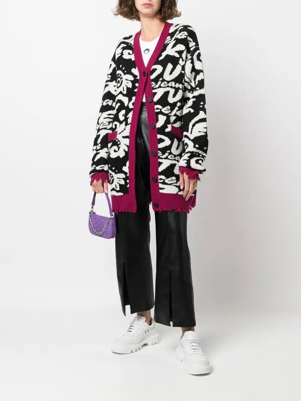 Versace Intarsia Knit Cardigan