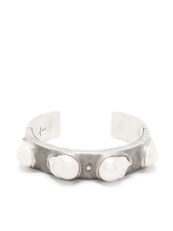 PARTS OF FOUR Sistema Pearl-inset Bracelet - Silver