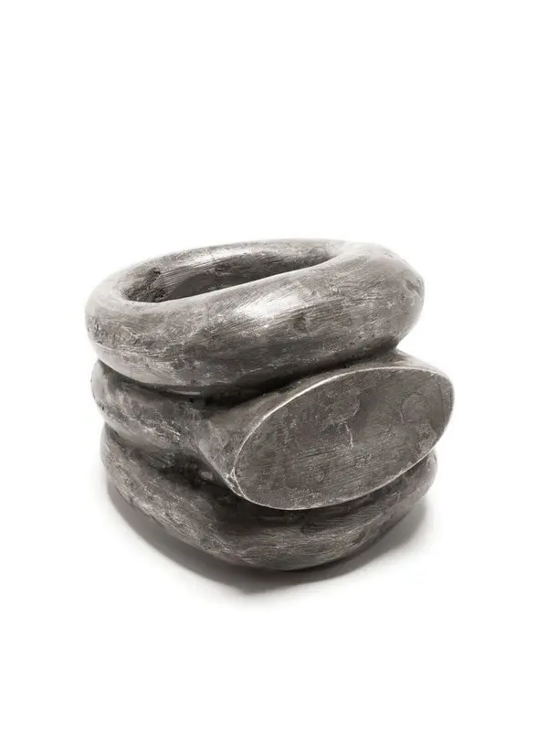 PARTS OF FOUR Roman Mountain Stack Ring - Silver