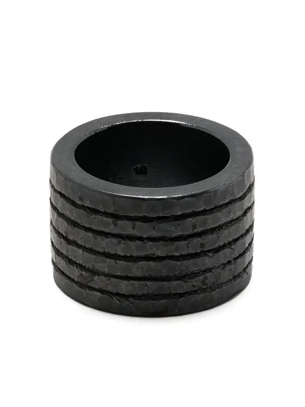 PARTS OF FOUR Plane Oxidised Band Ring - Grey