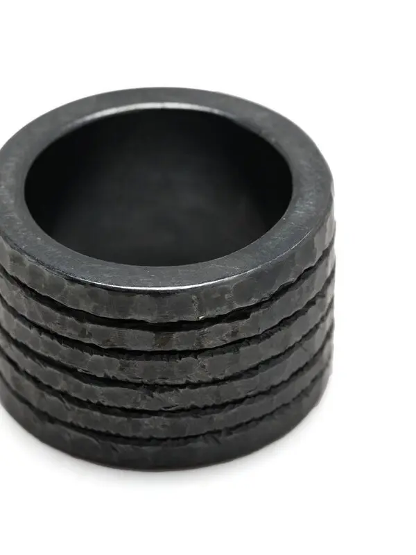 PARTS OF FOUR Plane Oxidised Band Ring