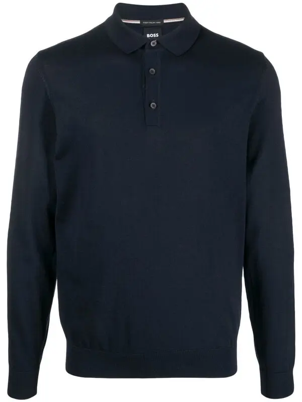 BOSS Long-sleeve Polo Shirt - Blue