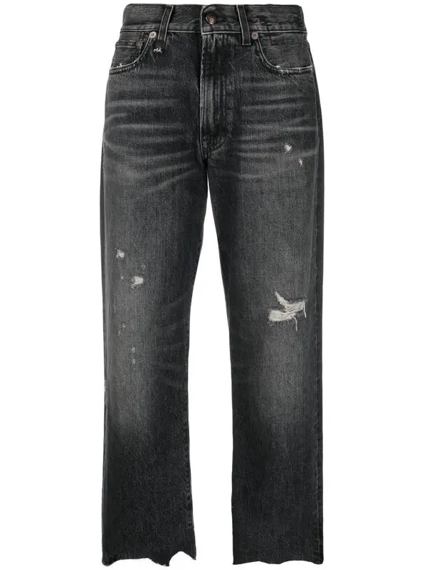 R13 Distressed-effect Cropped Jeans