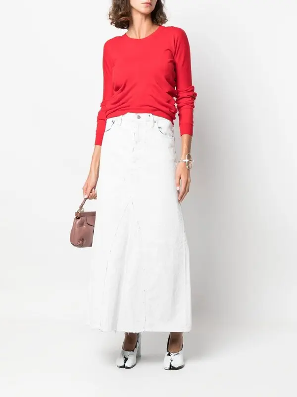 MAISON MARGIELA High-waisted Denim Skirt - White