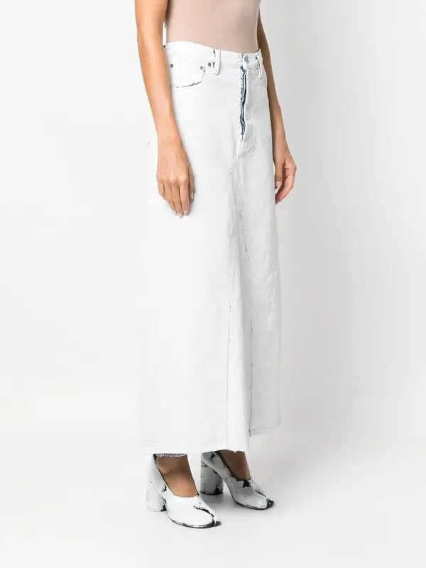 MAISON MARGIELA High-waisted Denim Skirt - White