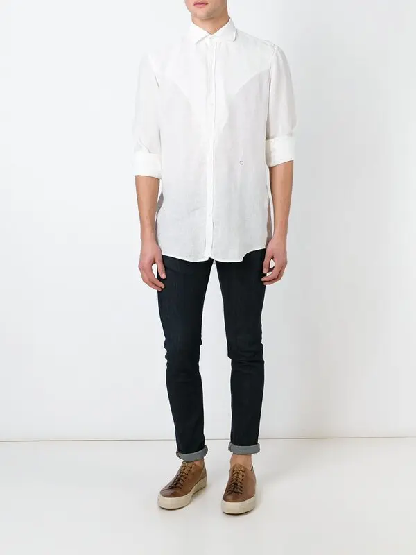 Massimo Alba Canary Buttoned Shirt - White