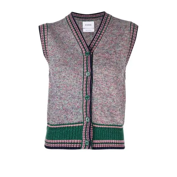 BARRIE Sleeveless Cashmere Marl Knit Cardigan