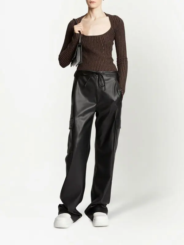Proenza Schouler White Label Plaited Rib Scoop Neck Jumper
