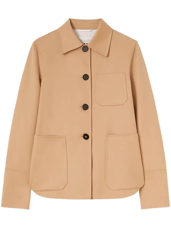 JIL SANDER Cashmere Shirt Jacket - Brown
