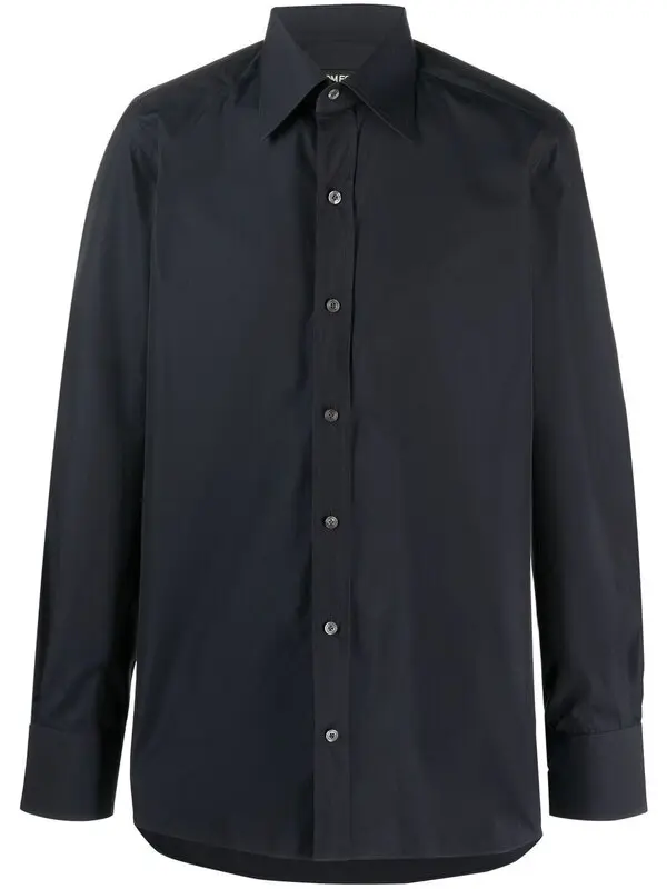 TOM FORD Long-sleeve Pointed-collar Shirt - Blue