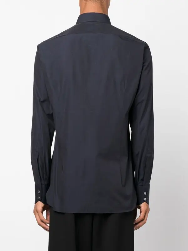 TOM FORD Long-sleeve Pointed-collar Shirt - Blue