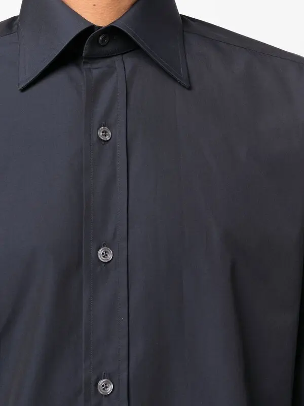 TOM FORD Long-sleeve Pointed-collar Shirt - Blue