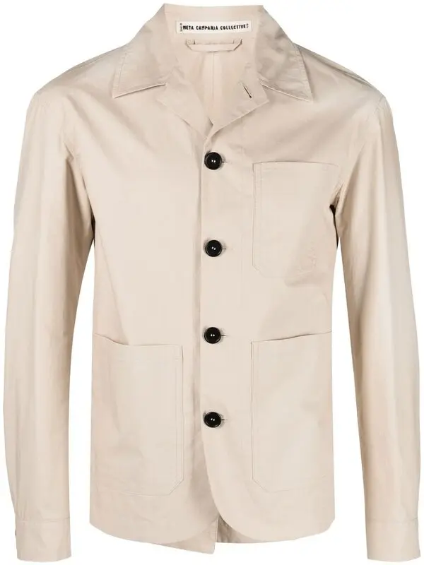 META CAMPANIA COLLECTIVE Cuban-collar Organic-cotton Shirt-jacket