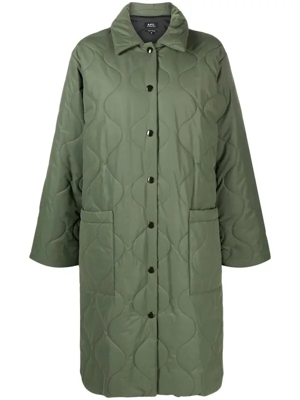 A.p.c. Single-breasted Quilted Coat