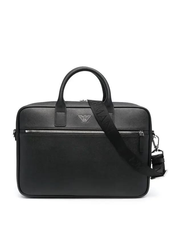 Emporio Armani Logo-plaque Laptop Case - Black