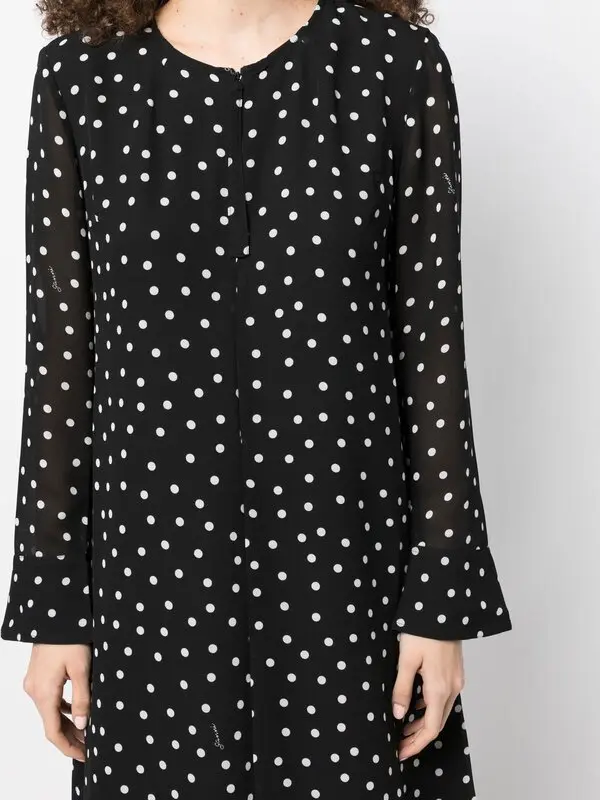 GANNI Spot-print Crepe Midi Dress