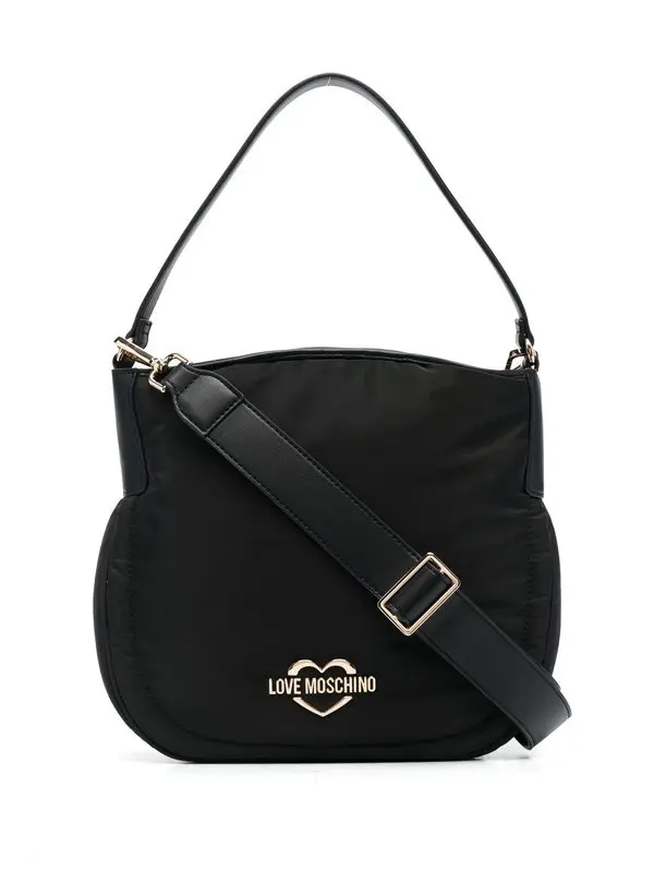Moschino Heart Logo Plaque Tote Bag - Black