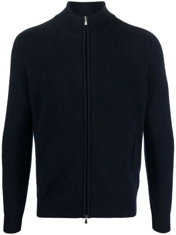 BARBA NAPOLI Rib-knit Zipped Cashmere Cardigan