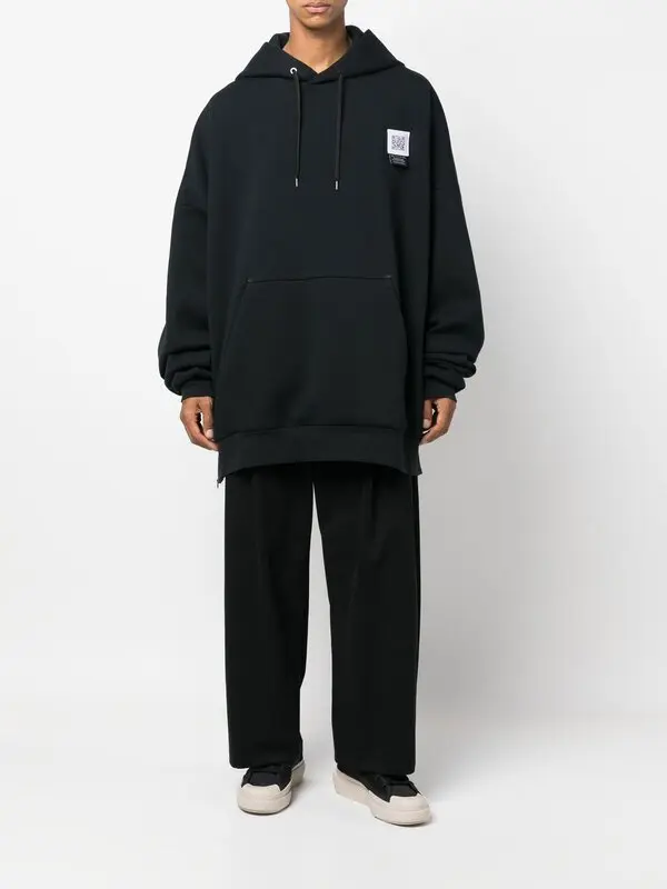 FUMITO GANRYU Oversized Pullover Hoodie - Black