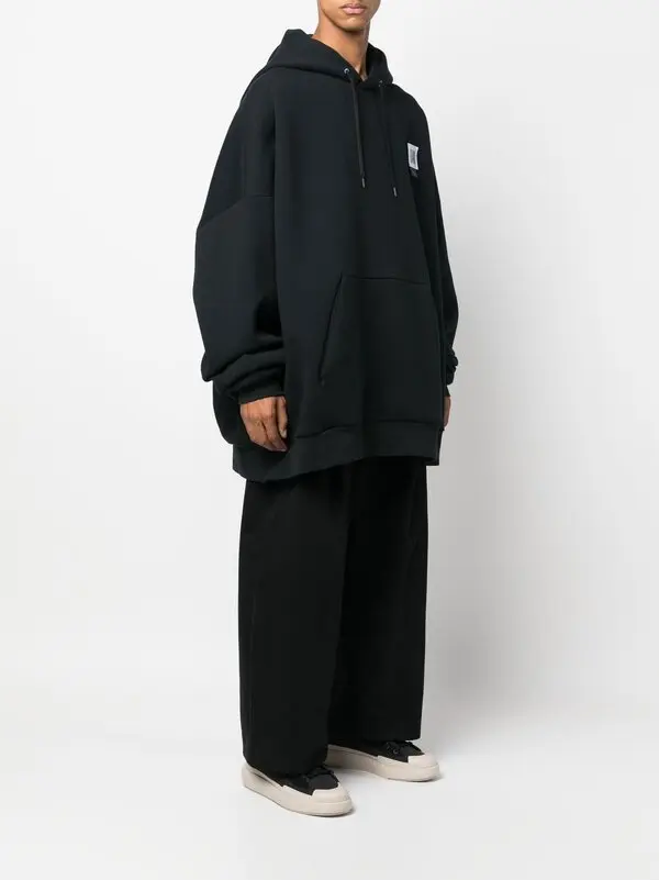 FUMITO GANRYU Oversized Pullover Hoodie - Black