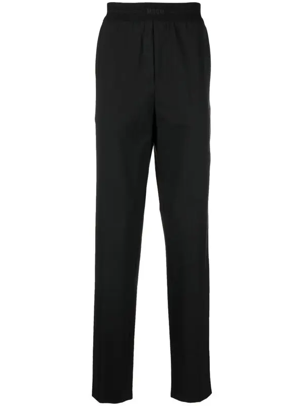 MSGM Logo Waistband Straight-leg Trousers