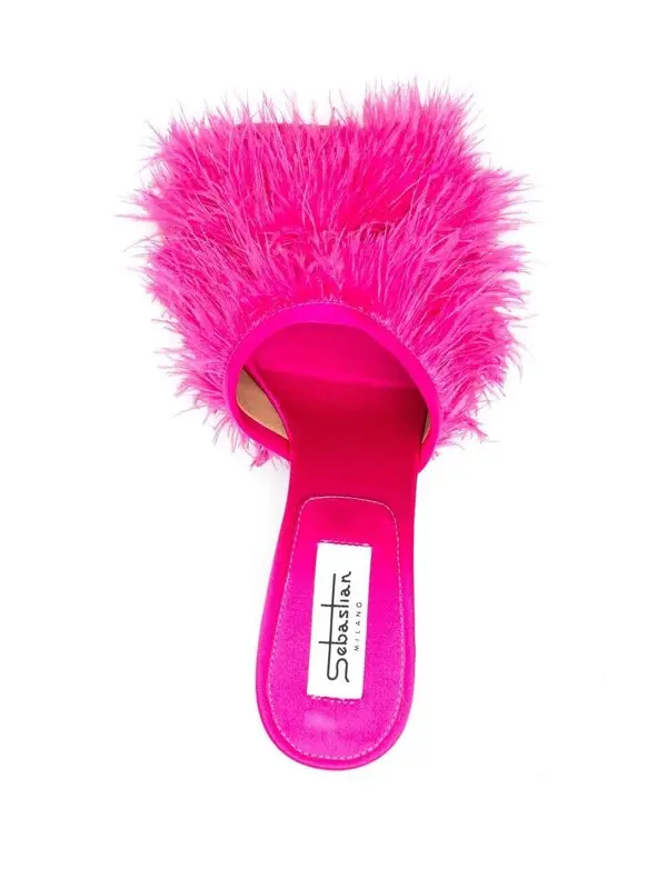 SEBASTIAN MILANO 110mm Feather-trim Sandals